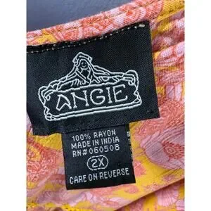 Angie | Tops | Angie Romantic Gypsy Boho Floral Top Yellow Pink ...